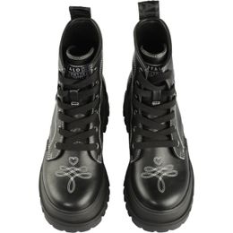 Stiefel Buffalo "Buffalo ASPHA RLD WEST", Damen, Gr. 36, schwarz-wei&szlig; (schwarz, wei&szlig;), Polyurethan, unifarben, Schuhe Stiefel