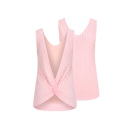 Klassische Bluse CLOUD 5IVE "CLOUD 5IVE Top mit Lochmuster und hinten offen in Wickeloptik", Damen, Gr. M, rosa, 95% Polyester, 5% Elasthan, Blusen