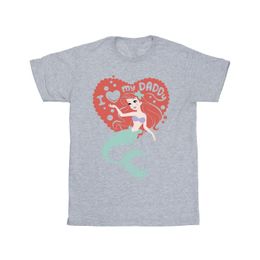 Disney - "The Little Mermaid Love Daddy" T-Shirt f&uuml;r M&auml;dchen (Grau)