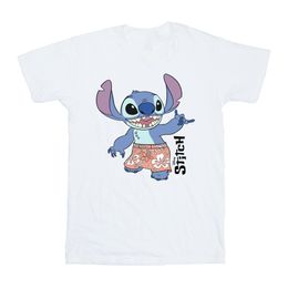 Disney M&auml;dchen Lilo & Stitch Bermuda-Shorts T-Shirt aus Baumwolle (Wei&szlig;)