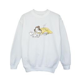 Disney - "Beauty And The Beast Belle Reading" Sweatshirt f&uuml;r M&auml;dchen (Wei&szlig;)