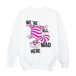 Disney - "Alice In Wonderland All Mad Here" Sweatshirt f&uuml;r M&auml;dchen (Wei&szlig;)