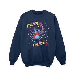 Disney - "Lilo & Stitch Merry Rainbow" Sweatshirt f&uuml;r M&auml;dchen (Marineblau)