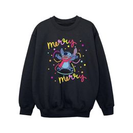 Disney - "Lilo & Stitch Merry Rainbow" Sweatshirt f&uuml;r M&auml;dchen (Schwarz)