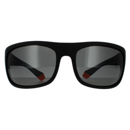 Polaroid Wrap Mens Schwarz Orange Grau Polarisierte Sonnenbrille