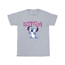 Disney - "Lilo And Stitch Graffiti" T-Shirt f&uuml;r M&auml;dchen (Grau)
