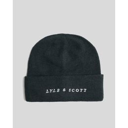 Lyle & Scott Lyle & Scott Beanie mit Logo-Schriftzug &ndash; Marineblau