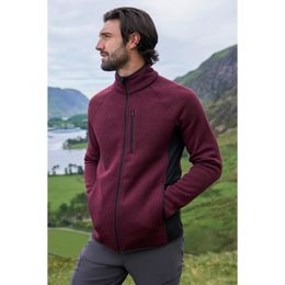 Mountain Warehouse - "Treston" Fleecejacke Durchgehender Rei&szlig;verschluss f&uuml;r Herren (Burgunderrot)