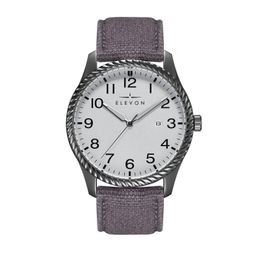 Montre Elevon Crosswind avec bracelet en cuir recouvert de toile et date