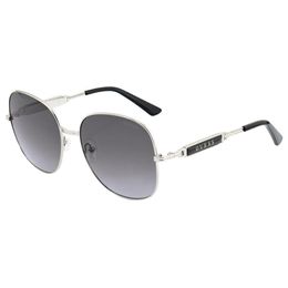 Guess &ndash; Sonnenbrille mit gl&auml;nzendem Rahmen aus hellem Nickeltin-Metall und get&ouml;nten Gl&auml;sern