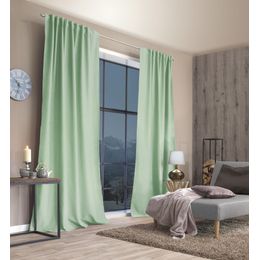 Gardine HOME BASICS "ESKIMO" Gr. 1, gr&uuml;n (mint), B:135cm H:145cm, Polyester, Polyester, Gardinen, Gardine, Thermostoff Uni ESKIMO