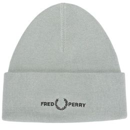 Silberblaue M&uuml;tze mit grafischem Logo von Fred Perry