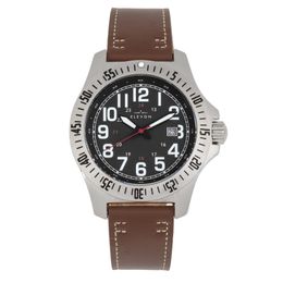 Montre Elevon Aviator avec bracelet en cuir et date