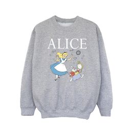 Disney - "Alice In Wonderland Follow The Rabbit" Sweatshirt f&uuml;r M&auml;dchen (Grau)