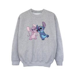 Disney Lilo & Stitch Kisses Sweatshirt f&uuml;r M&auml;dchen (Sport grau)
