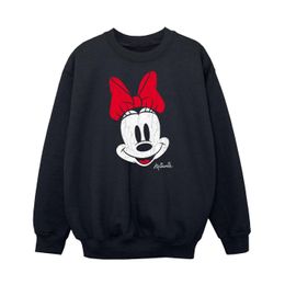 Disney M&auml;dchen-Sweatshirt mit Minnie-Maus-Gesicht (Schwarz)
