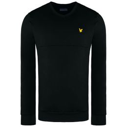 Lyle & Scott Lyle & Scott V-Ausschnitt Colour Block Midlay Schwarzer Pullover