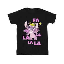 Disney - "Lilo & Stitch Angel Fa La La" T-Shirt f&uuml;r M&auml;dchen (Schwarz)