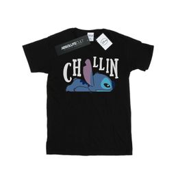 Disney - "Lilo And Stitch Chillin" T-Shirt f&uuml;r M&auml;dchen (Schwarz)