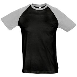 SOLS Mens Funky Contrast Short Sleeve T-Shirt (schwarz/grau meliert)