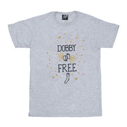 Harry Potter - "Dobby Is Free" T-Shirt f&uuml;r M&auml;dchen (Grau)