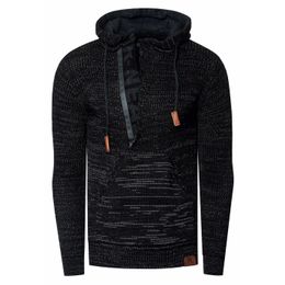 Rusty Neal 1/2 Zip Grobstrick Slim Fit Kapuzen-Pullover