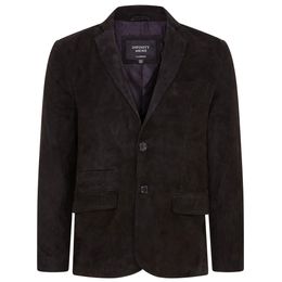 Schwarze schmale italienische Blazerjacke aus Ziegenwildleder f&uuml;r Herren - Somero