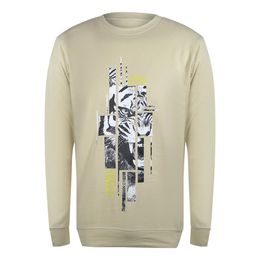 Cavalli Class - Beiges Sweatshirt Mit Zersplittertem Tiger-logo