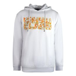 Cavalli Class Fire Logo Weisser Kapuzenpullover