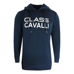 Cavalli Class Reverse Logo Marineblauer Kapuzenpullover