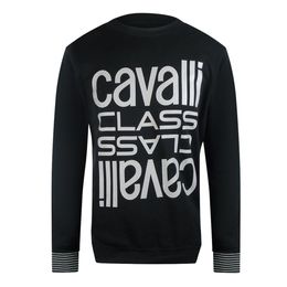 Cavalli Class Sweatshirt Mit Mehreren Logos In Schwarz
