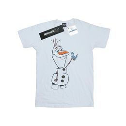 Disney M&auml;dchen Frozen 2 Olaf und Salamander T-Shirt aus Baumwolle (Wei&szlig;)