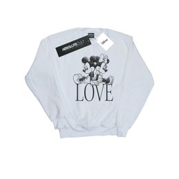 Disney - "Mickey And Minnie Mouse Love" Sweatshirt f&uuml;r Damen (Wei&szlig;)
