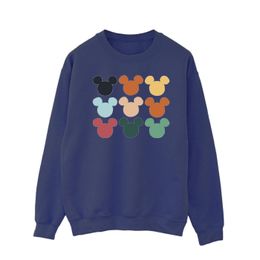 Disney - "Mickey Mouse Heads Square" Sweatshirt f&uuml;r Herren (Marineblau)