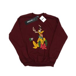 Disney - "Pluto Christmas Reindeer" Sweatshirt f&uuml;r Herren (Burgunderrot)