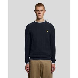 Lyle & Scott Bunter Piqu&eacute; Strickpullover mit Rundhalsausschnitt