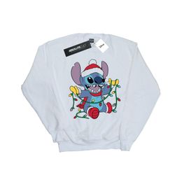 Disney - "Lilo And Stitch Christmas Lights" Sweatshirt f&uuml;r Damen (Wei&szlig;)