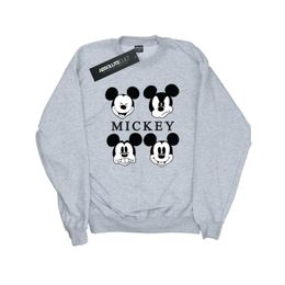 Disney Herren Vier K&ouml;pfe Mickey Mouse Baumwoll-Sweatshirt (Sport grau)