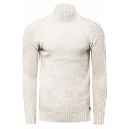 Rusty Neal Grobstrick Einfarbiger Stehkragen-Pullover