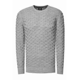 Rusty Neal Grobstrick mit Muster Einfarbig Rundhals-Pullover