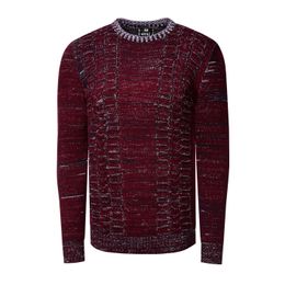 Rusty Neal Grobstrick mit Kontrastfarben Rundhals-Pullover