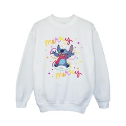 Disney - "Lilo & Stitch Merry Rainbow" Sweatshirt f&uuml;r M&auml;dchen (Wei&szlig;)