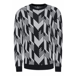 Rusty Neal Kontrast Feinstrick Rundhals-Pullover