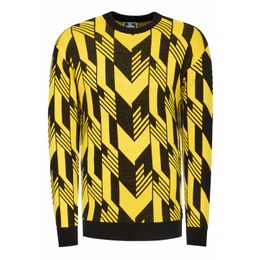 Rusty Neal Kontrast Feinstrick Rundhals-Pullover