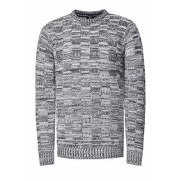Rusty Neal Kontrast Grobstrick Rundhals-Pullover