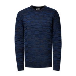 Rusty Neal Kontrast Grobstrick Rundhals-Pullover