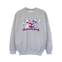 Disney - "Lilo And Stitch Ohana Heart With Angel" Sweatshirt f&uuml;r M&auml;dchen (Grau)