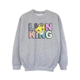 Disney - "The Lion King Pattern Logo" Sweatshirt f&uuml;r M&auml;dchen (Grau)