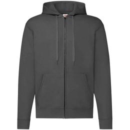 Fruit of the Loom - "Classic" Kapuzenpullover, Mit Rei&szlig;verschluss f&uuml;r Herren (Hellgrau)