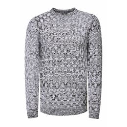 Rusty Neal Used-Look Karomuster Rundhals-Pullover